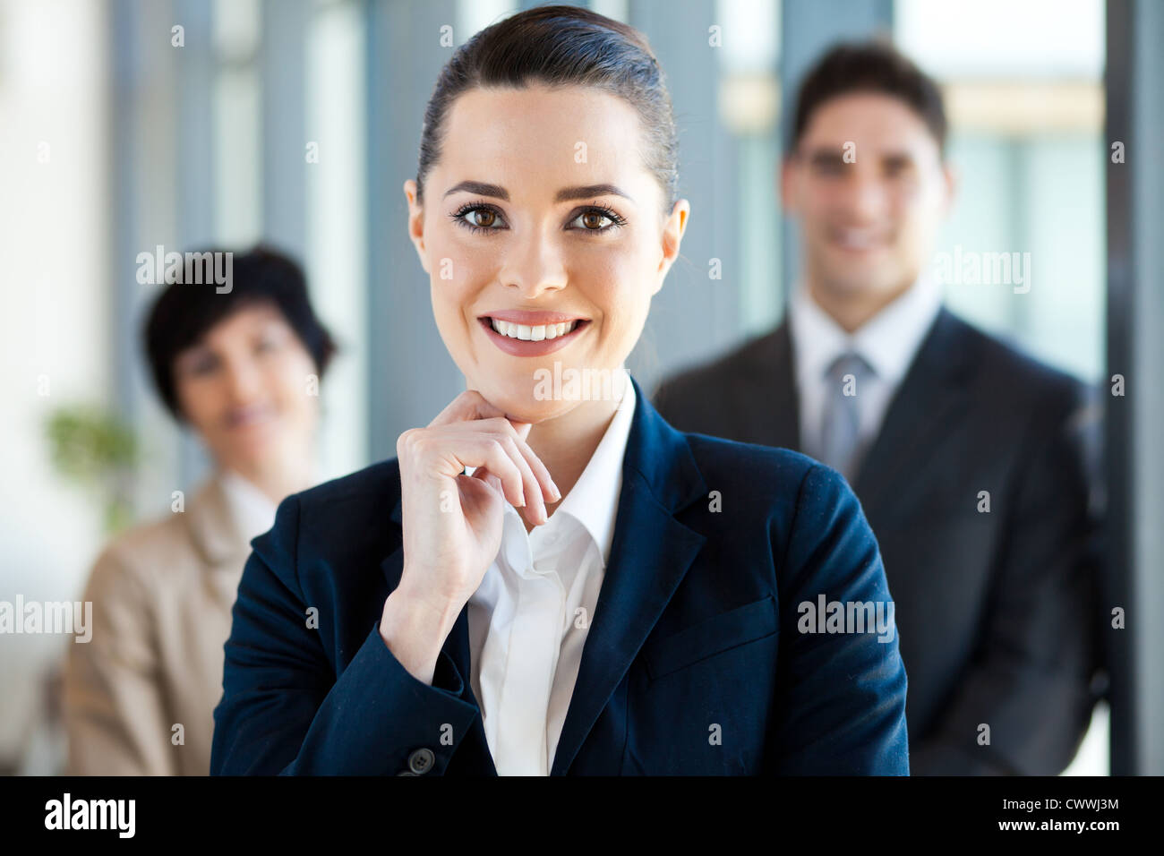 attractive young businesswoman and colleagues Stock Photo - Alamy