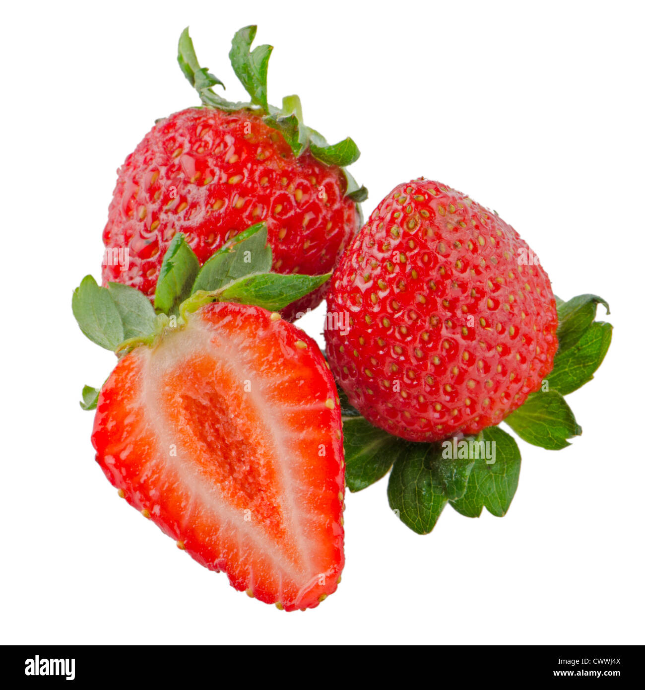 Beautiful strawberries isolated on white background Stock Photo - Alamy