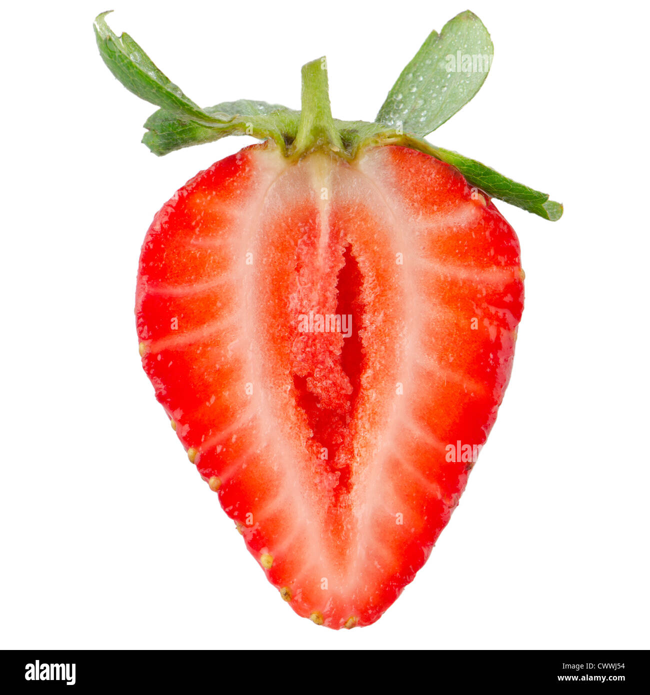Half of strawberry isolated on white background Stock Photo - Alamy