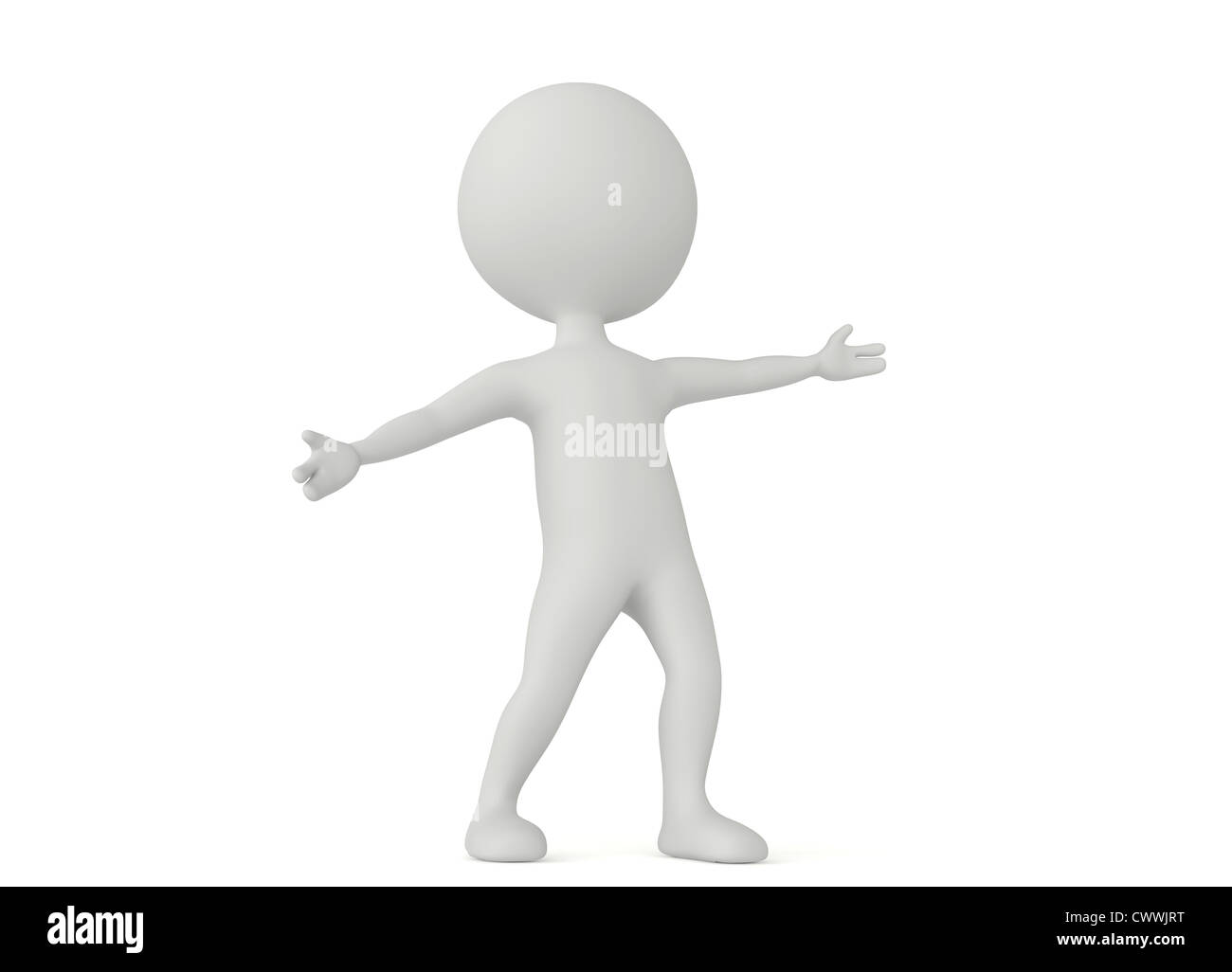 3d humanoid character make a welcome pose on white Stock Photo - Alamy