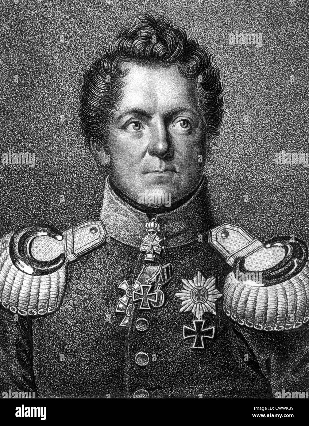 August Neidhardt von Gneisenau (1760-1831) on engraving from 1859 ...