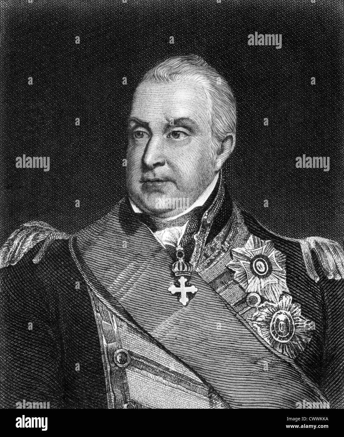 Edward Pellew, 1st Viscount Exmouth (1757-1833) on engraving from 1859 ...