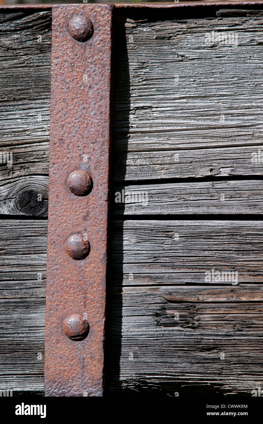 Side of a coal car in Lower Bankhead, Banff, Alberta in western Canada ...