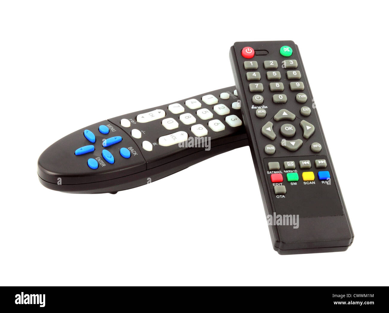 TV remote control on a white background Stock Photo - Alamy