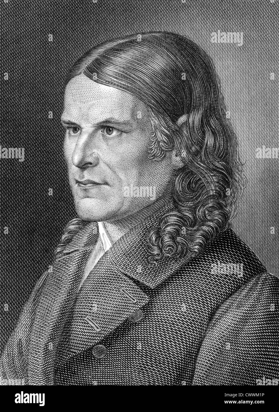 Friedrich Ruckert (1788-1866) on engraving from 1859. German poet ...