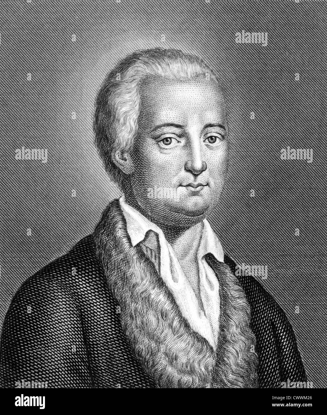 Friedrich von Hagedorn (1708-1754) on engraving from 1859. German poet ...