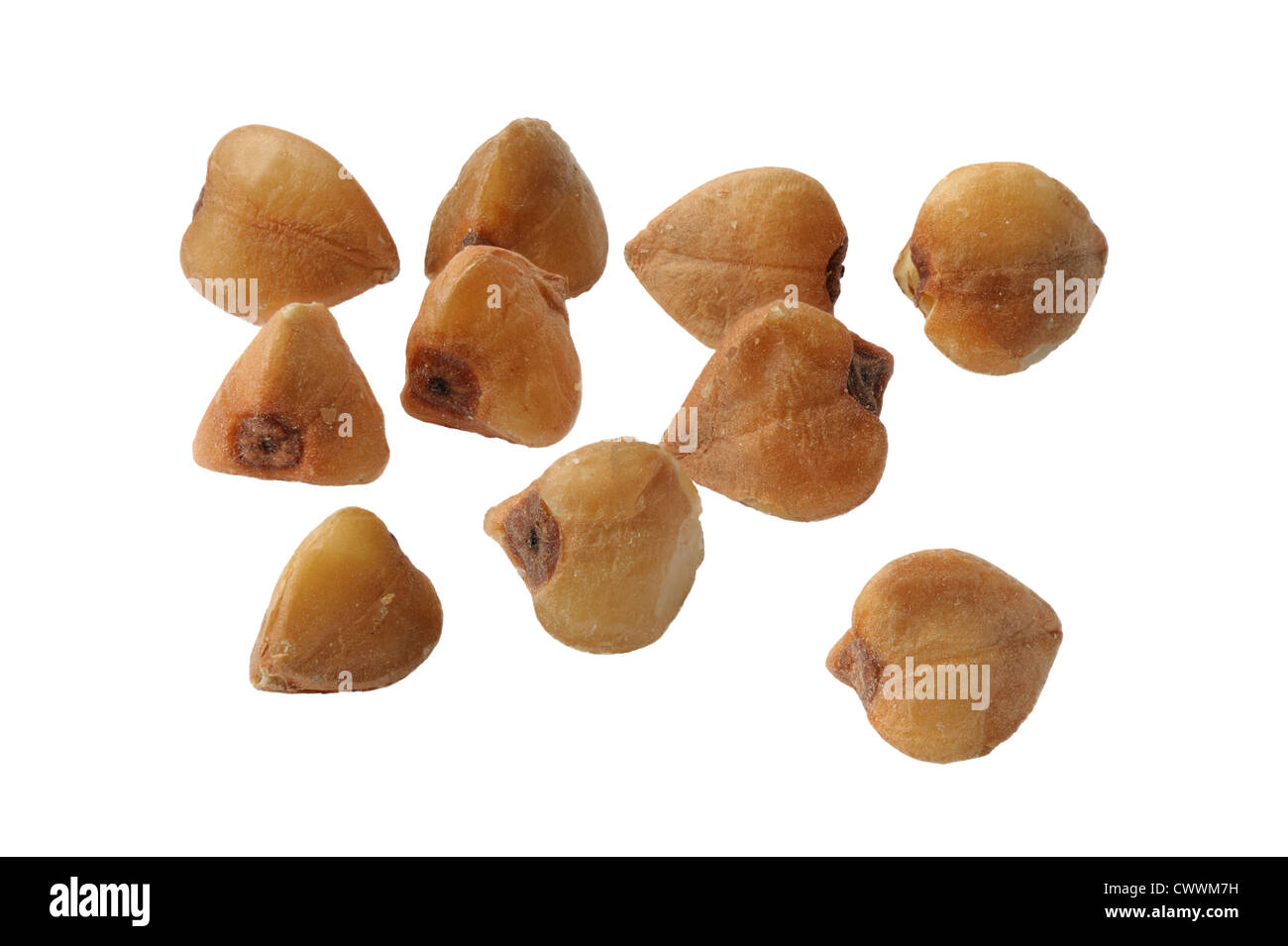Seeds of buckwheat close up on a white background Stock Photo - Alamy