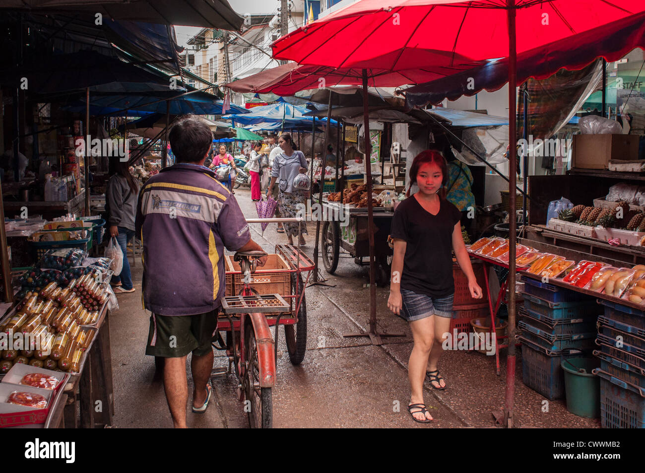 Mae Sot, close to the Burma border in Northern Thailand. Many Burmese ...