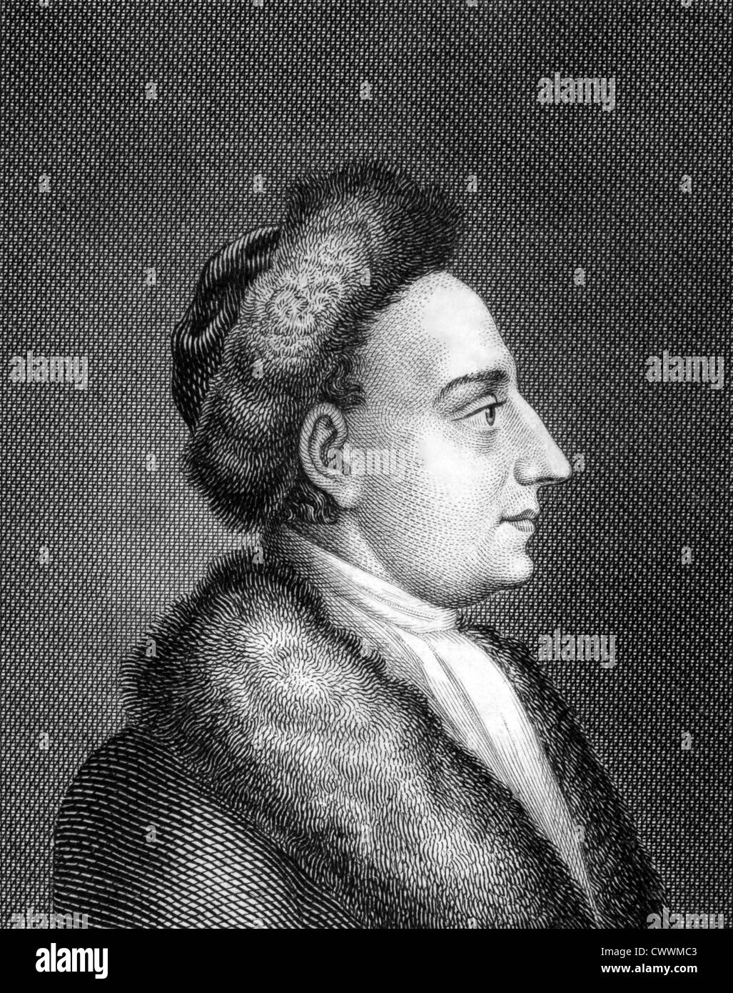 Heinrich Wilhelm von Gerstenberg (1737-1823) on engraving from 1859 ...