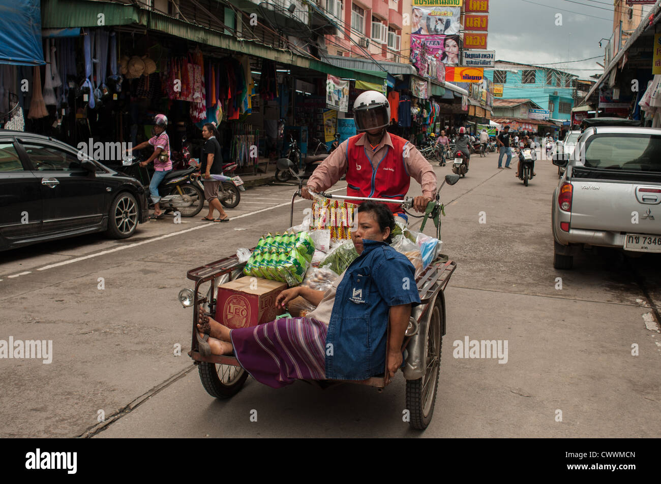 Mae Sot, close to the Burma border in Northern Thailand. Many Burmese ...