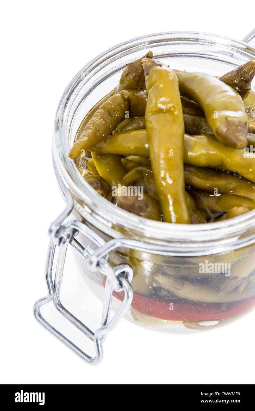 Pickled Chilis isolated on white background Stock Photo - Alamy