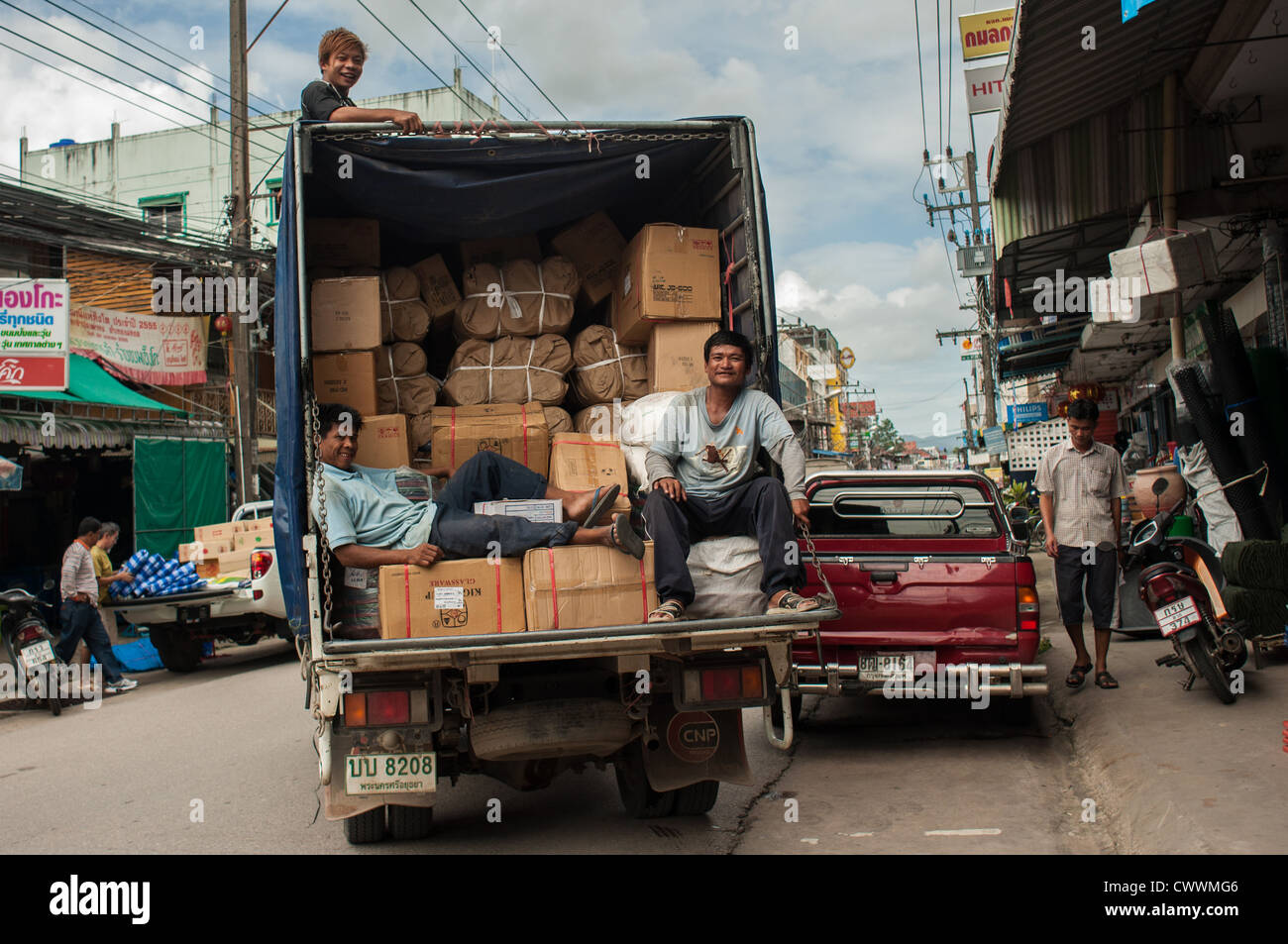 Mae Sot, close to the Burma border in Northern Thailand. Many Burmese ...