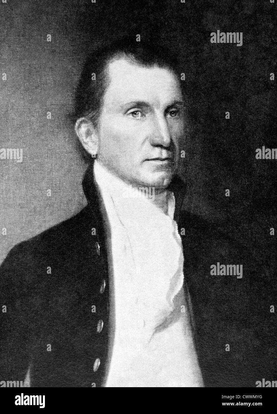 James Monroe (1758-1831) on antique print from 1899. 5th President of ...