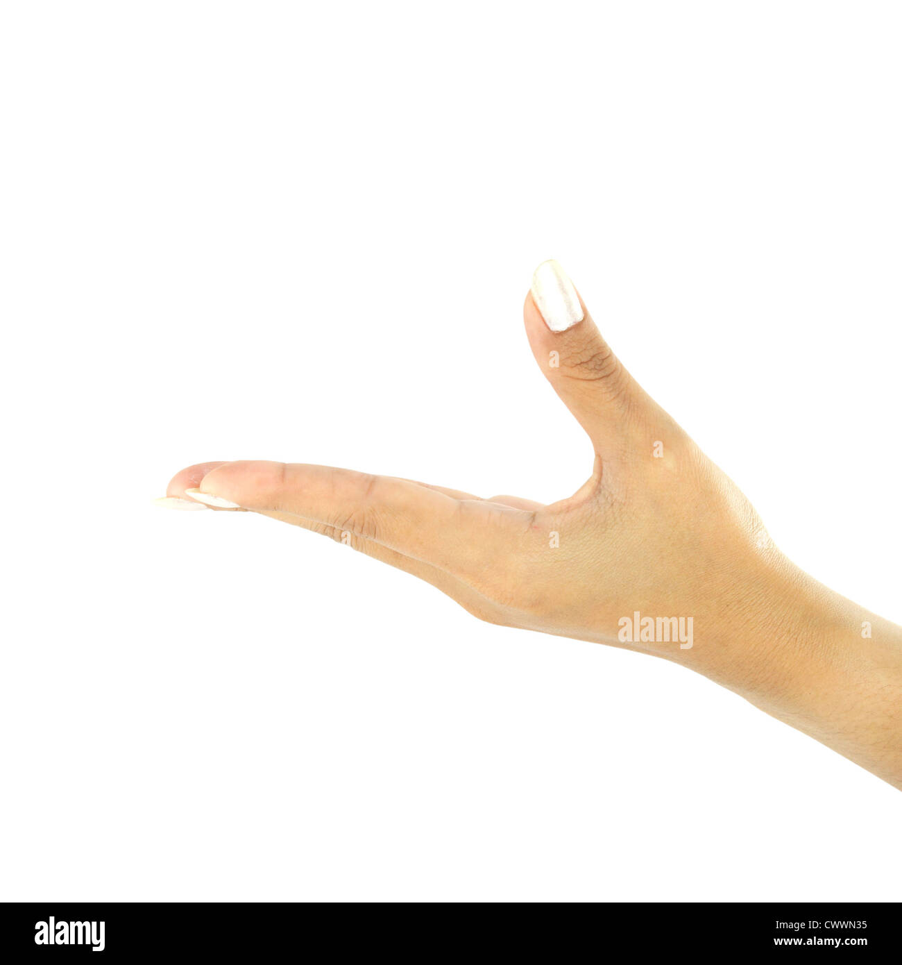 Empty hand isolated on white background Stock Photo - Alamy