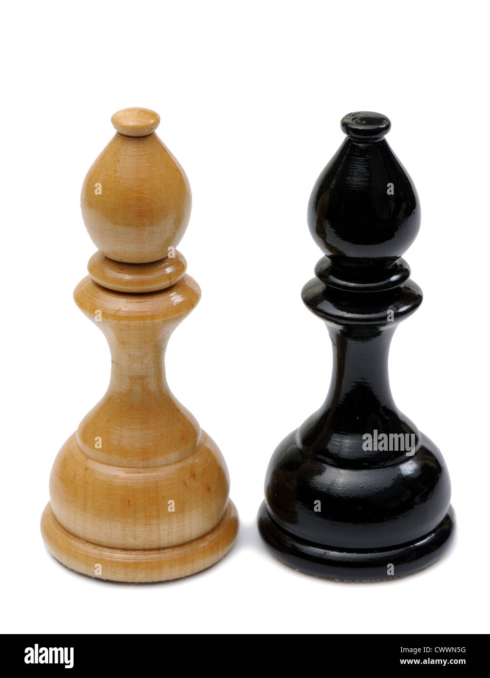 Wooden chess pieces light and dark colors Stock Photo - Alamy