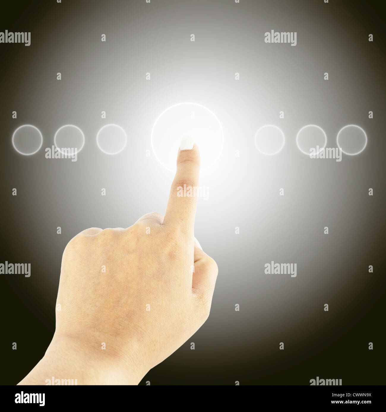 women hand pushing button Stock Photo - Alamy