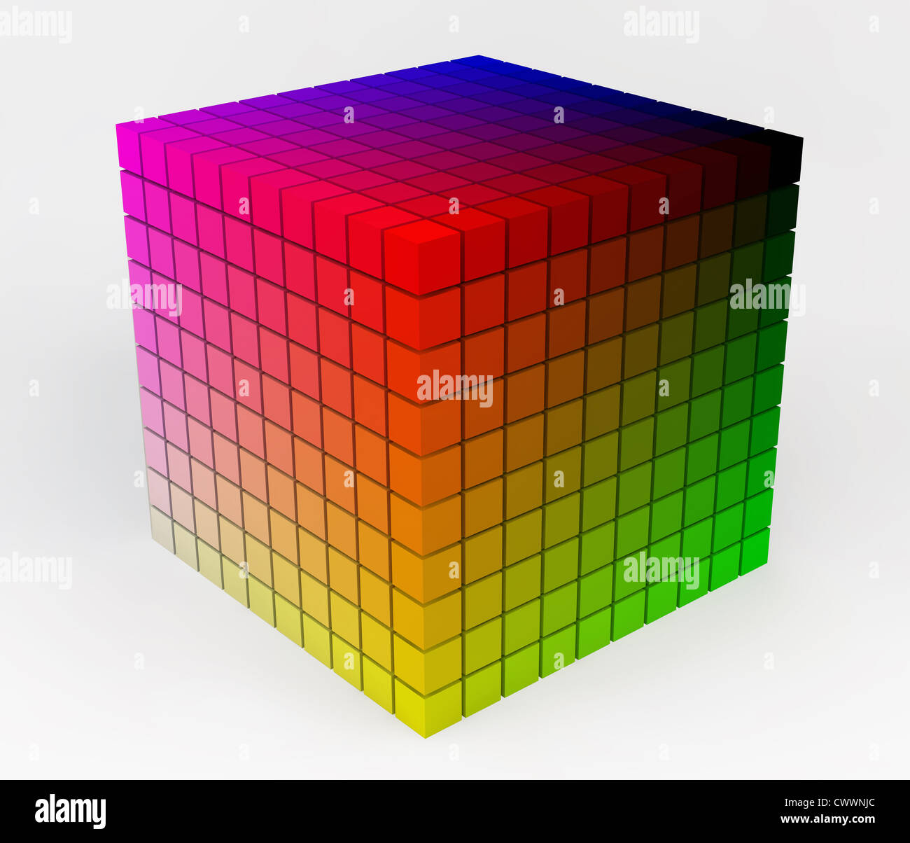 Cubic Colorful Color Palette Illustration 3D isolated on white ...