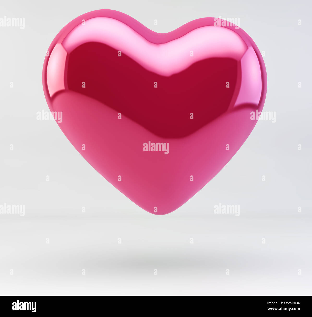 3d Illustration of a Shiny Red Pink Heart isolated on white background ...