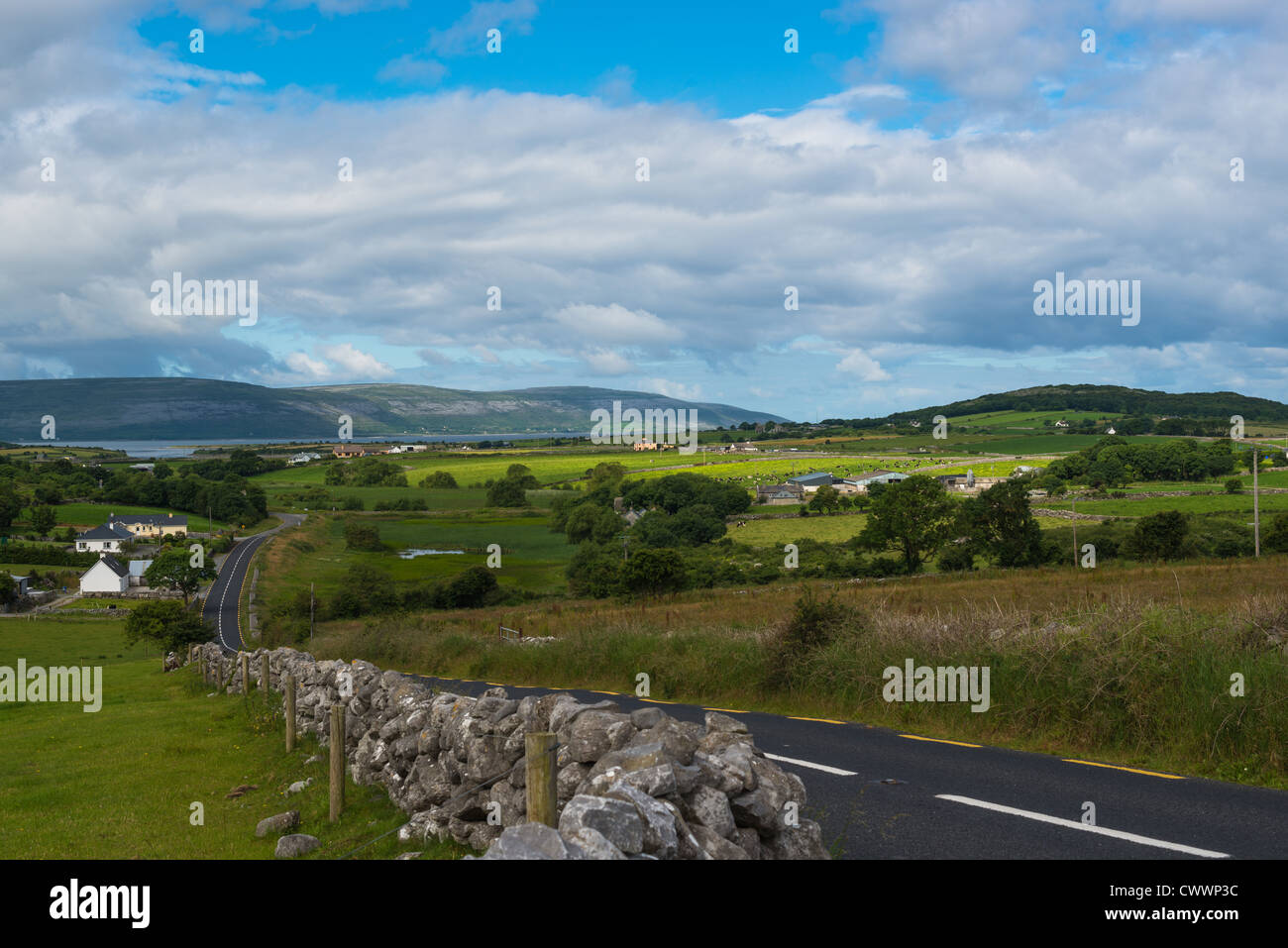 Winding country road in the Burren' region of County Claire, Republic ...