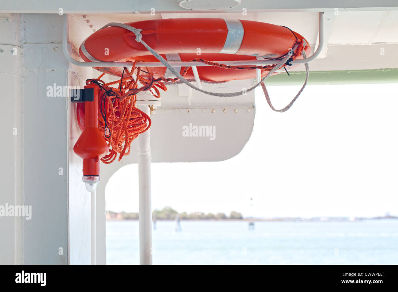 Orange life raft hi-res stock photography and images - Alamy