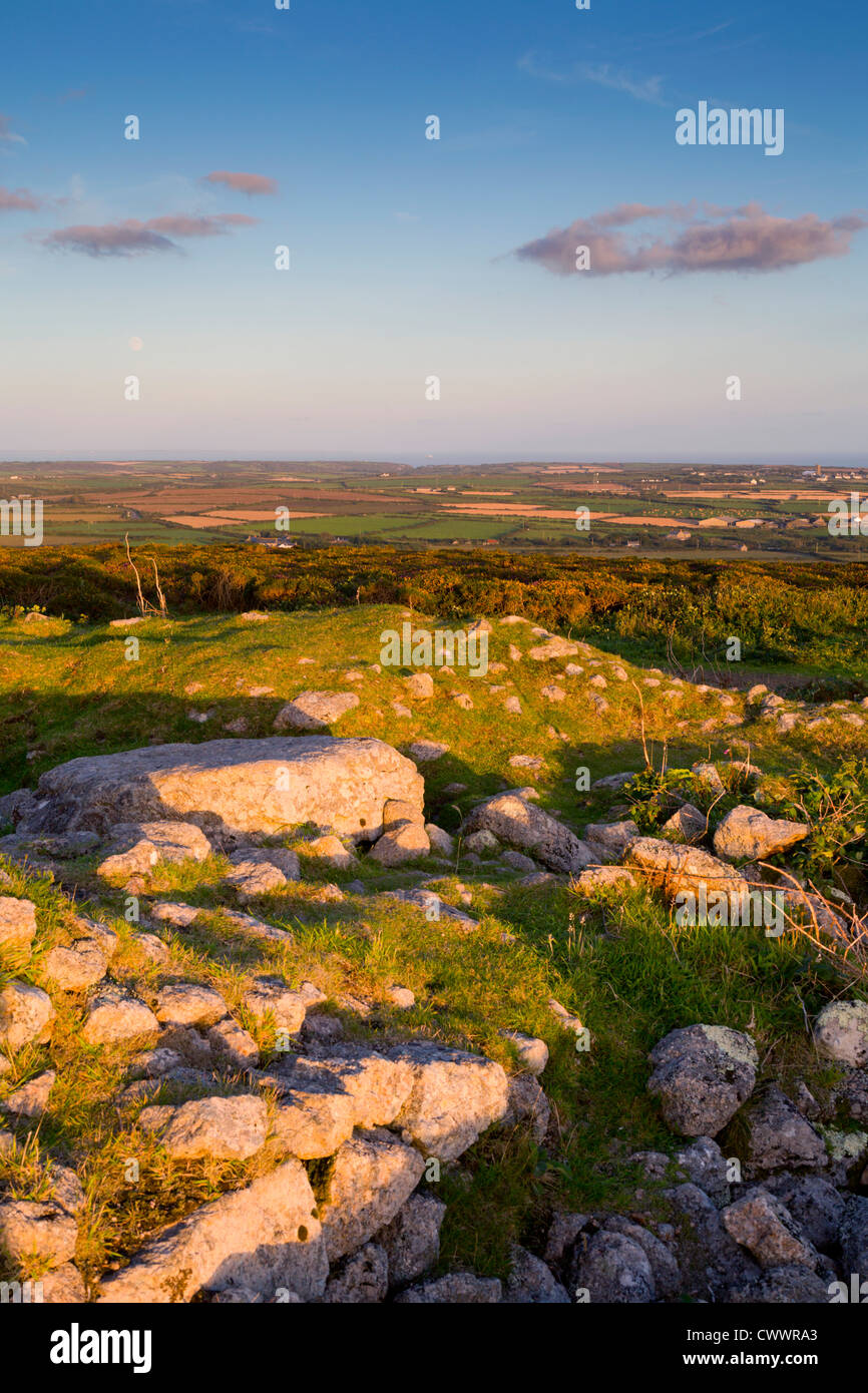 Chapel Carn Brea; Penwith; Cornwall; UK; sunset Stock Photo - Alamy