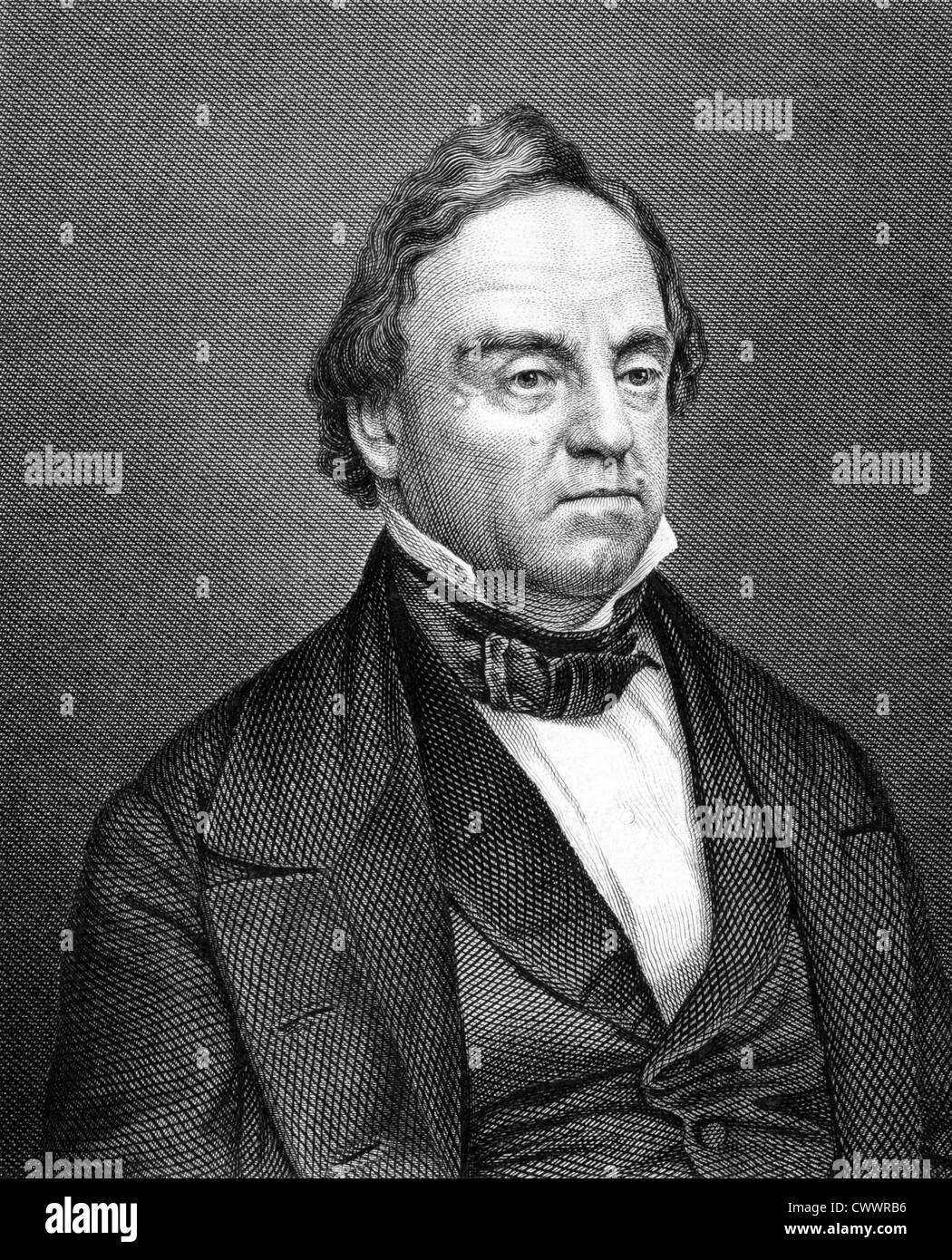 Lewis Cass (1782-1866) on engraving from 1859. American military ...
