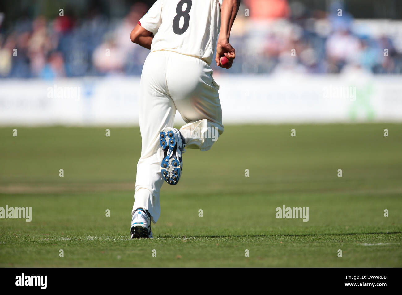 A bowler starts his run up during a cricket match Stock Photo - Alamy