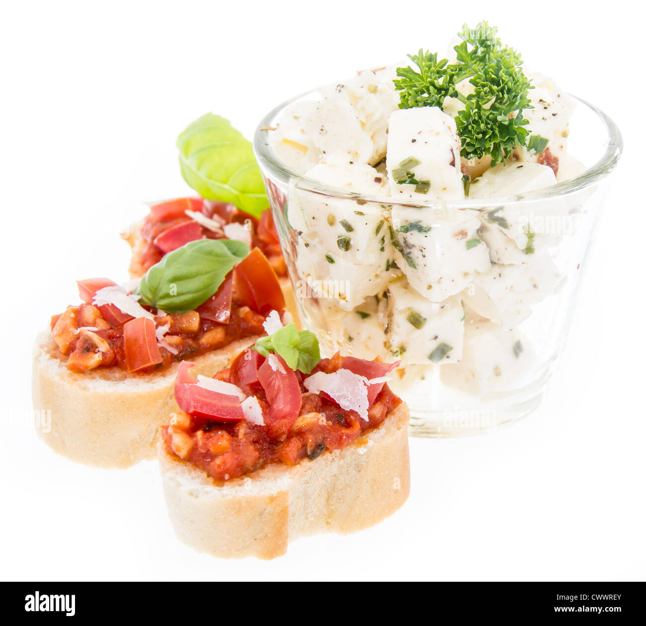 Bruschetta cheese Cut Out Stock Images & Pictures - Alamy