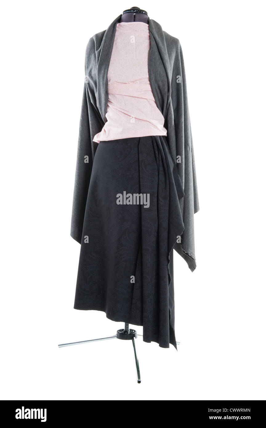 manufacturing women's clothing from fabric on a mannequin Stock Photo ...