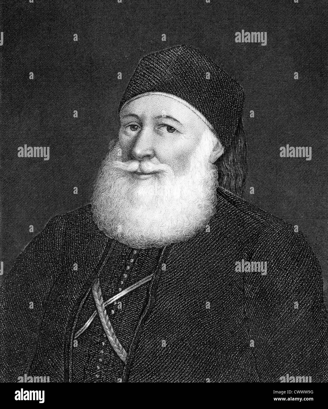 Muhammad Ali of Egypt (1769-1849) on engraving from 1859. Albanian ...