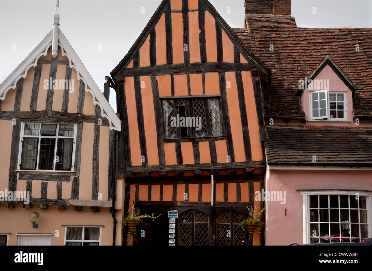 Lavenham, a pretty rural town with many timber framed houses, in ...