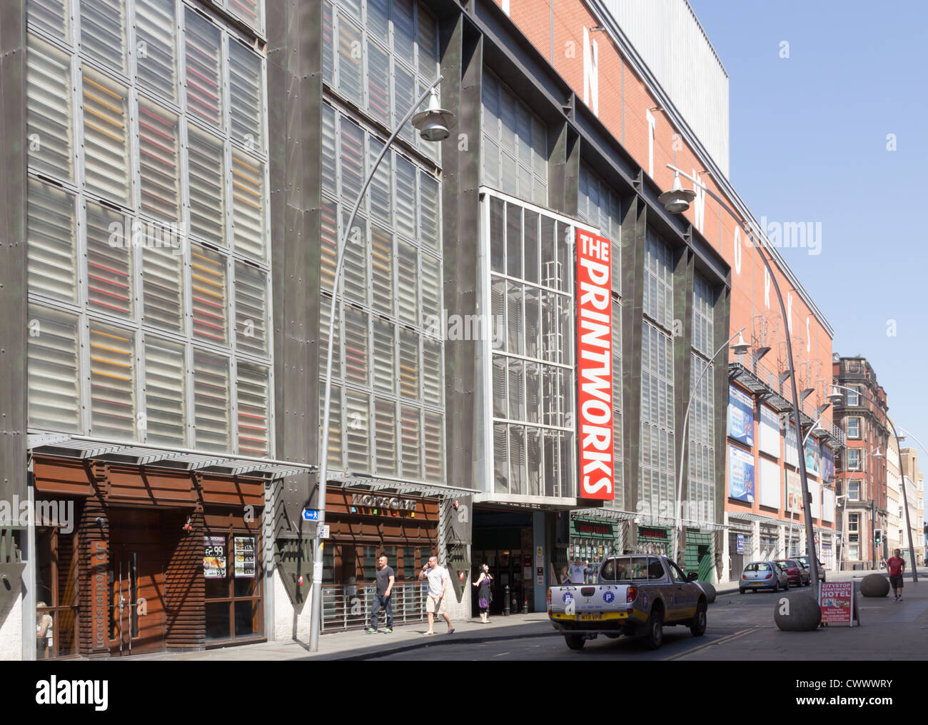 Entrances to Lloyds No. 1 Bar and The Printworks entertainment complex ...