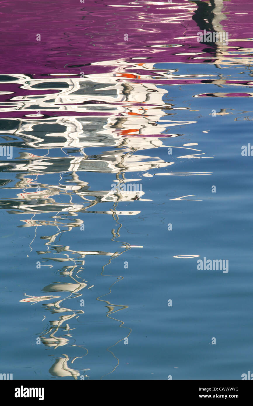 Abstract Reflection of a Fishing Boat in Folkestone Harbour, Kent ...