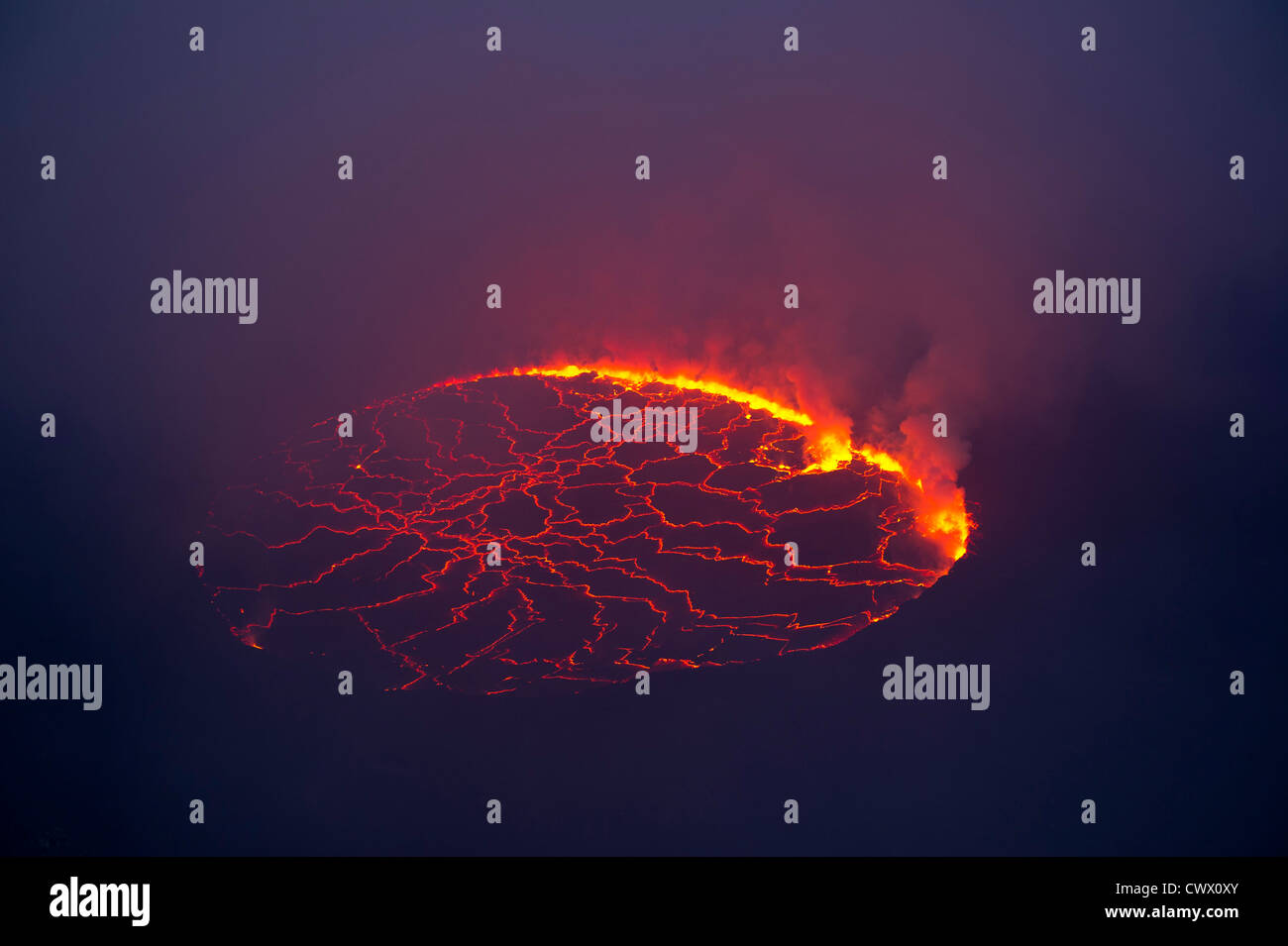 The crater with active lava lake of mount nyiragongo hi-res stock photography and images - Alamy