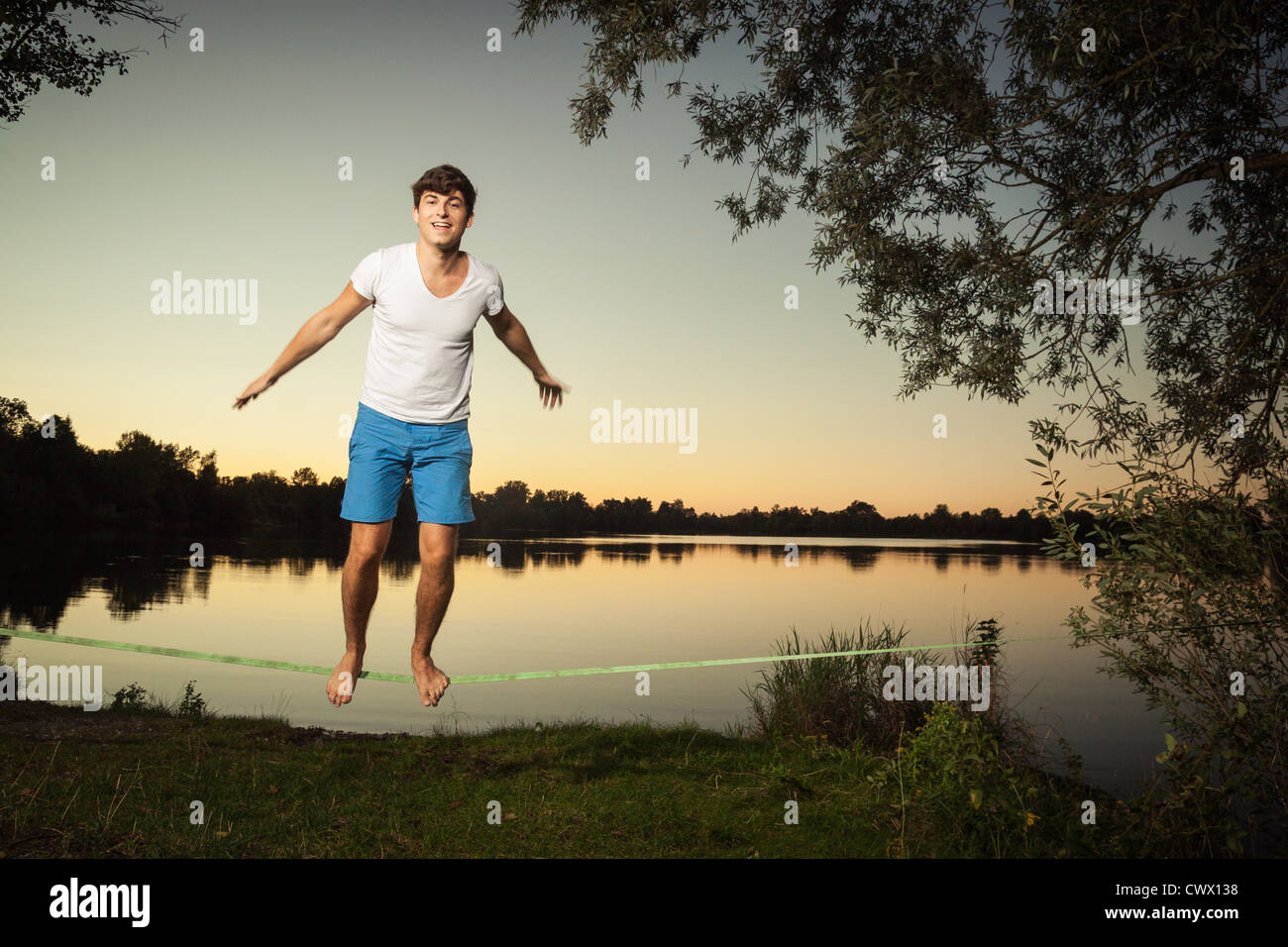 Walking On Rope High Resolution Stock Photography and Images - Alamy