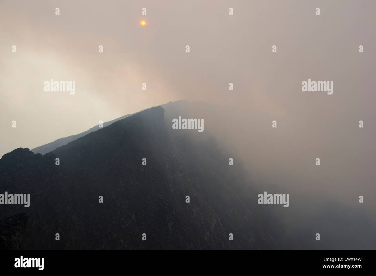 The rim of Nyiragongo Volcano, Virunga National Park, DR Congo Stock ...