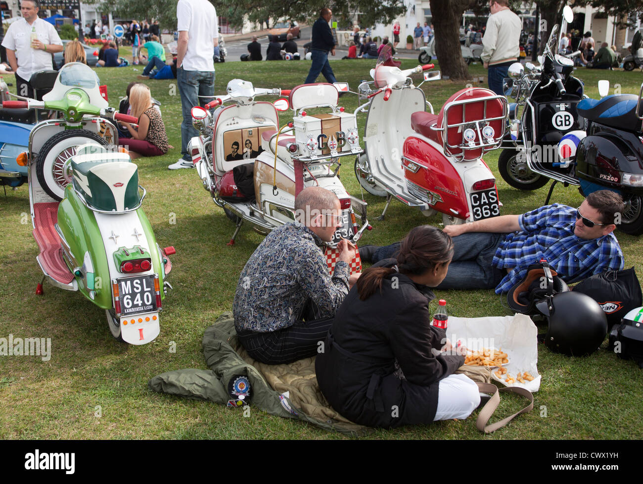 Scooter Rally Isle of Wight Stock Photo - Alamy