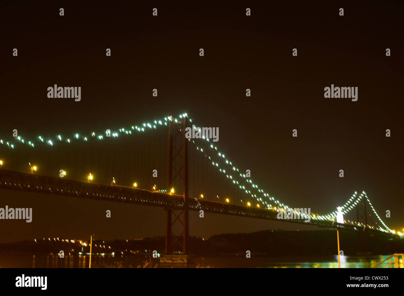 Urban bridge lit up at night Stock Photo - Alamy