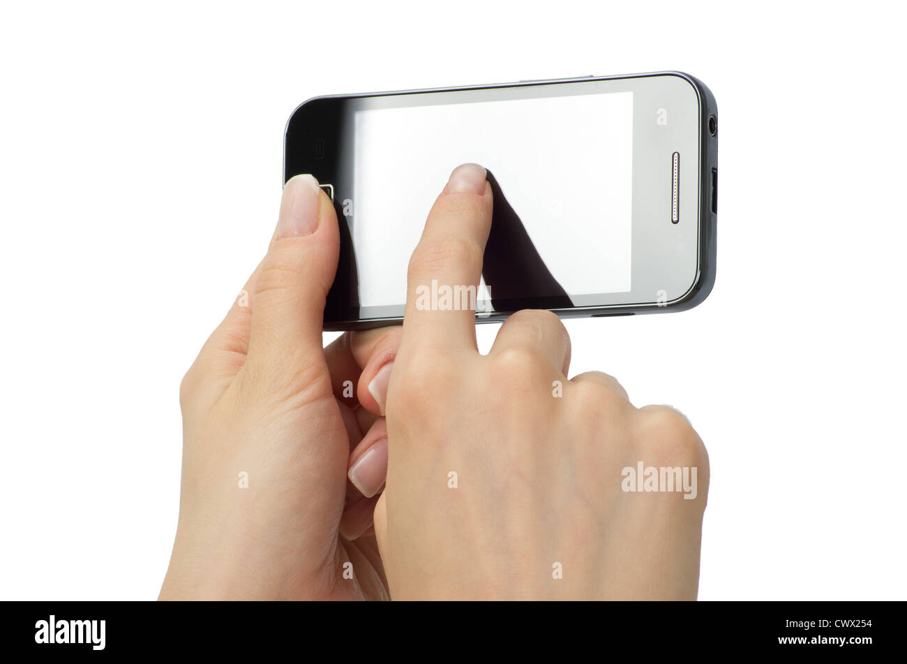 a hands holding a mobile phone for support Stock Photo - Alamy