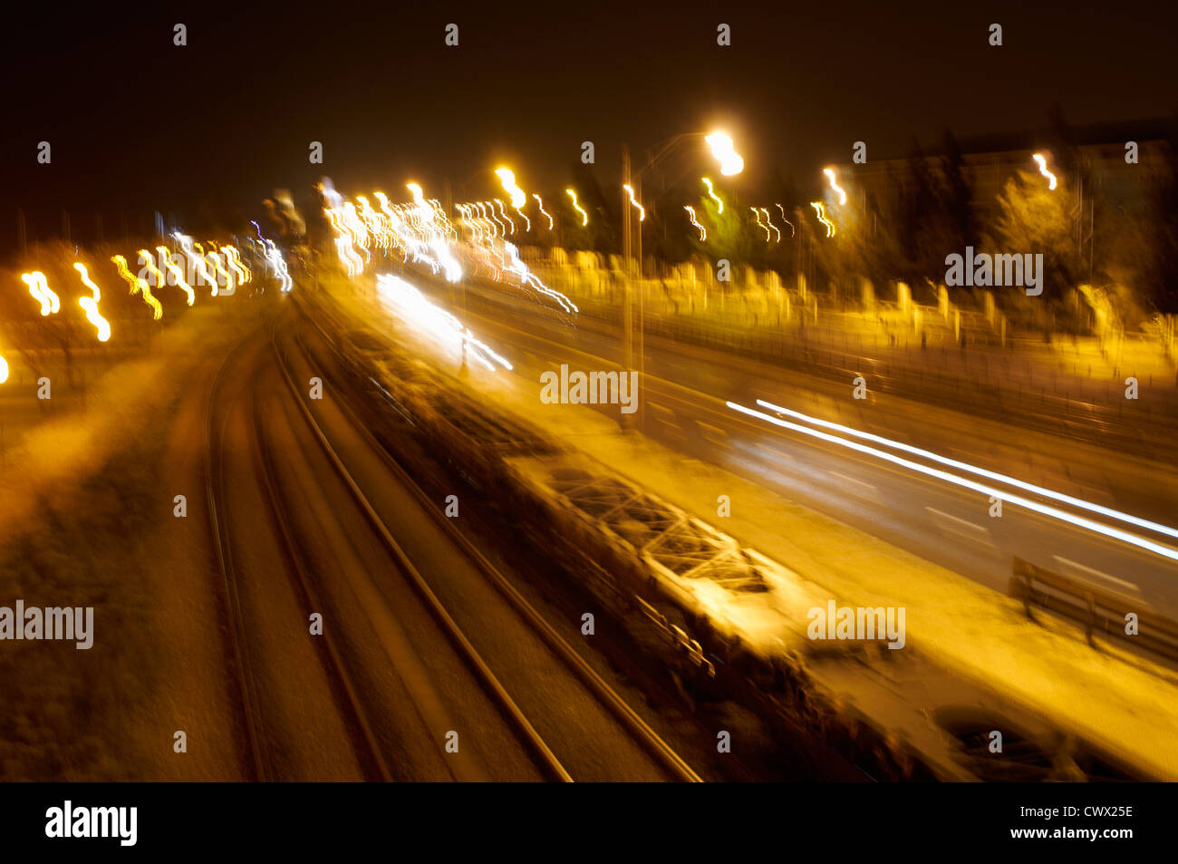 Blurred view train tracks hi-res stock photography and images - Alamy