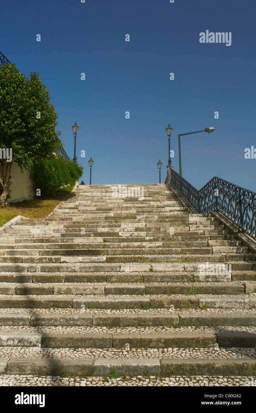 Cobblestone steps on hill Stock Photo - Alamy