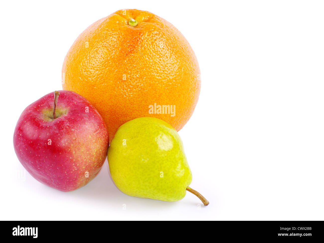 Composition with fruits isolated on white Stock Photo - Alamy