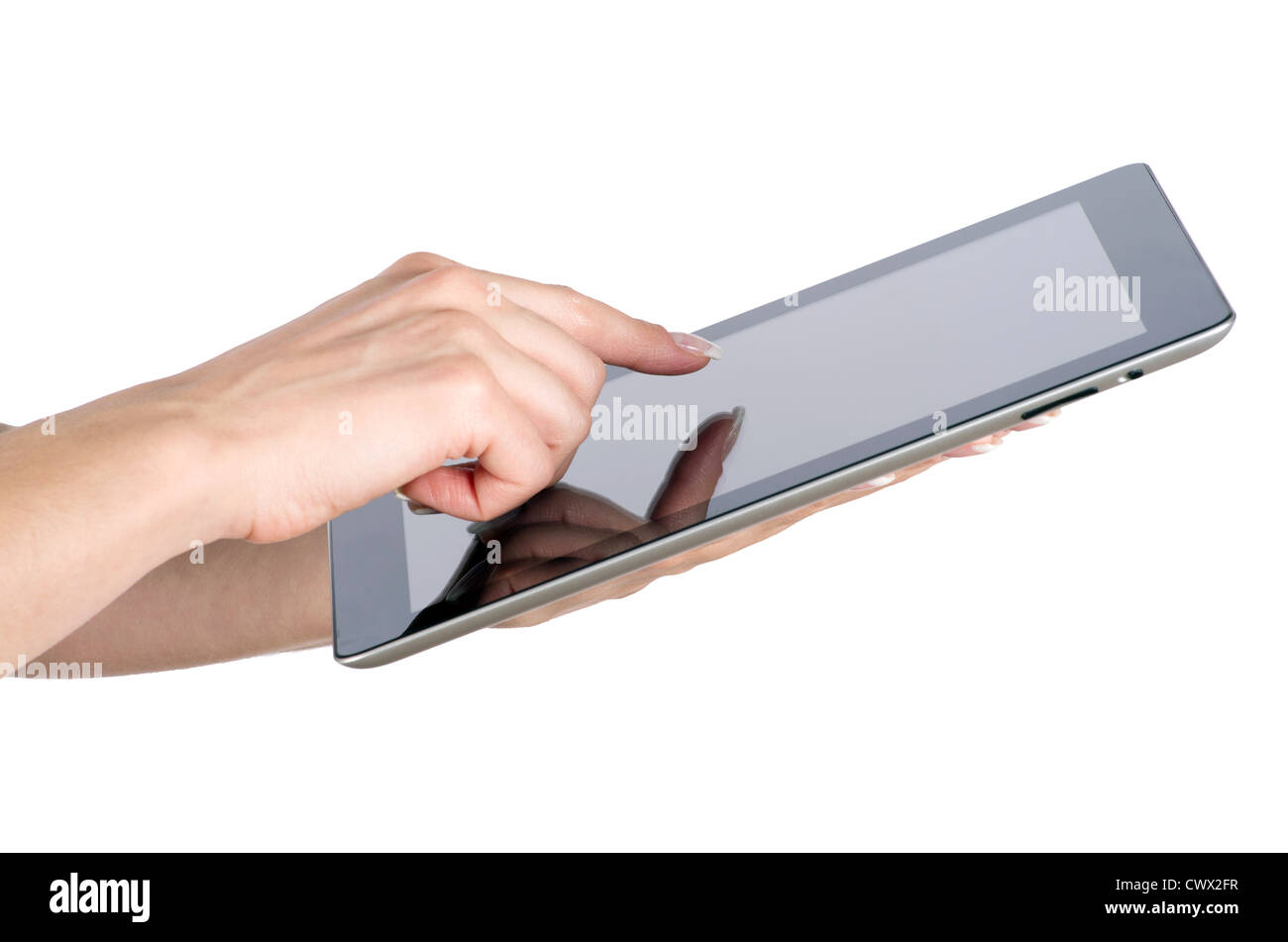 tablet computer in a hands Stock Photo - Alamy