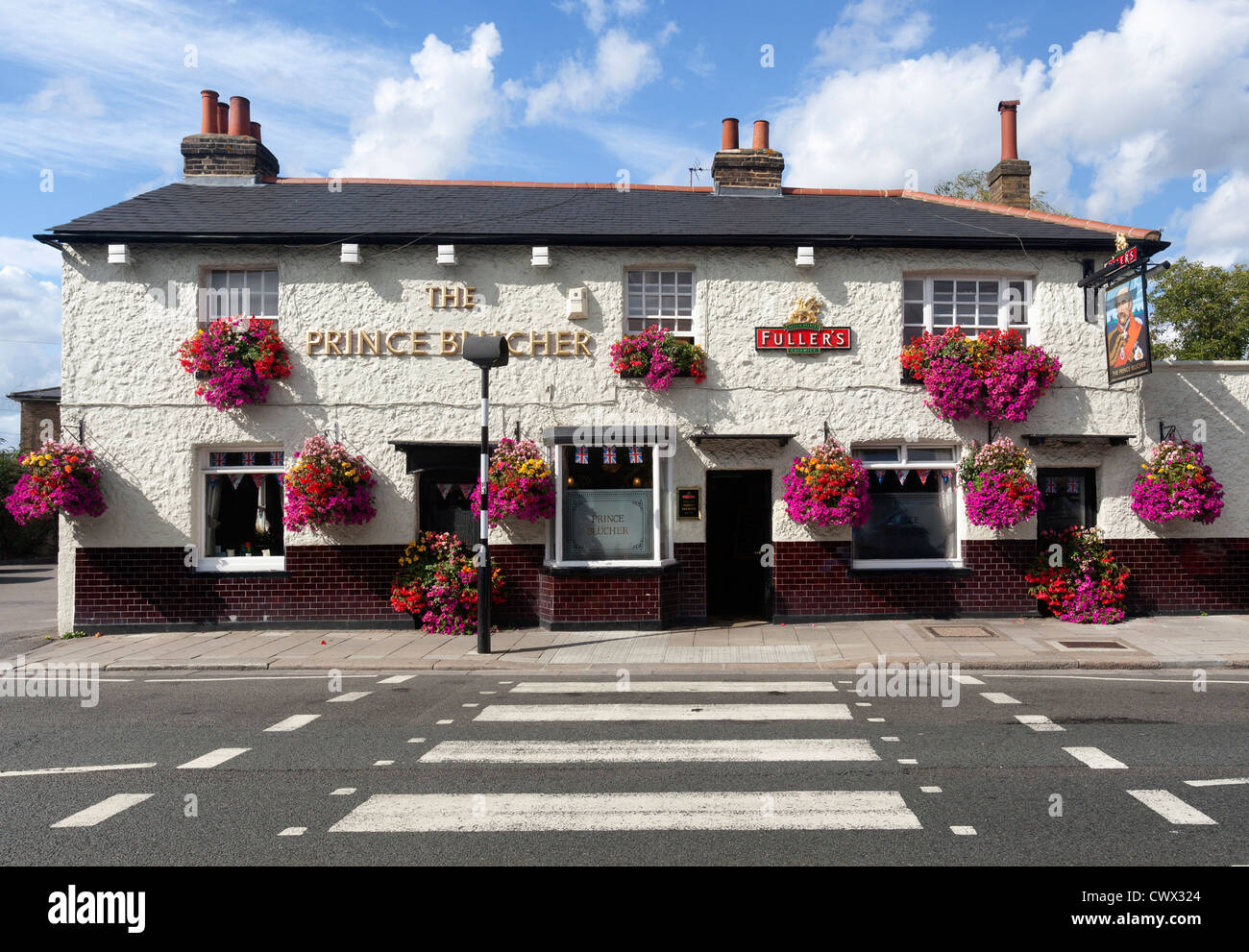 The Prince Blucher - A flower covered pub near Twickenham Green Stock ...