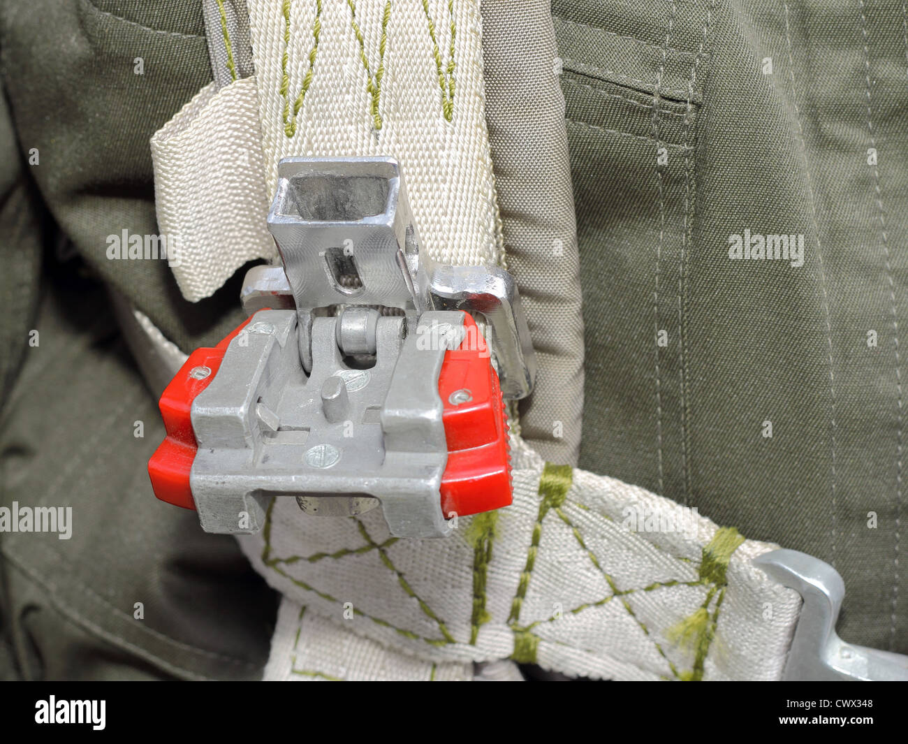 Clothing, harness military pilot in a green jumpsuit Stock Photo - Alamy