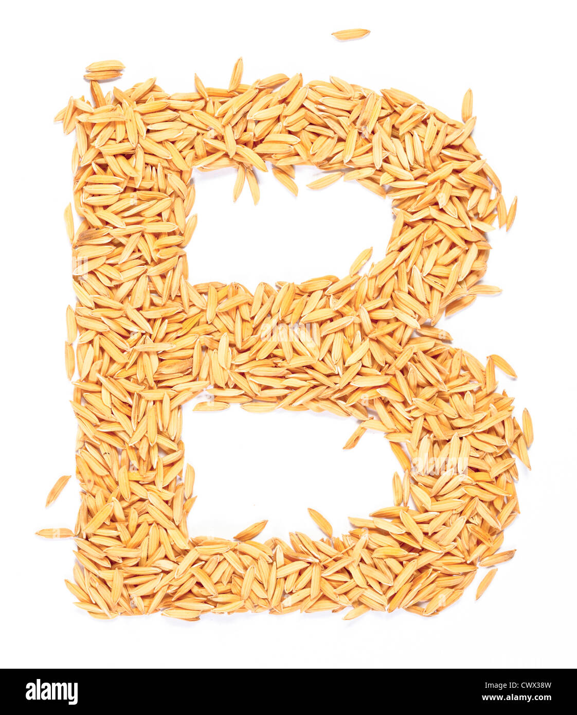 b, alphabet,Letter from Paddy rice on white Stock Photo - Alamy