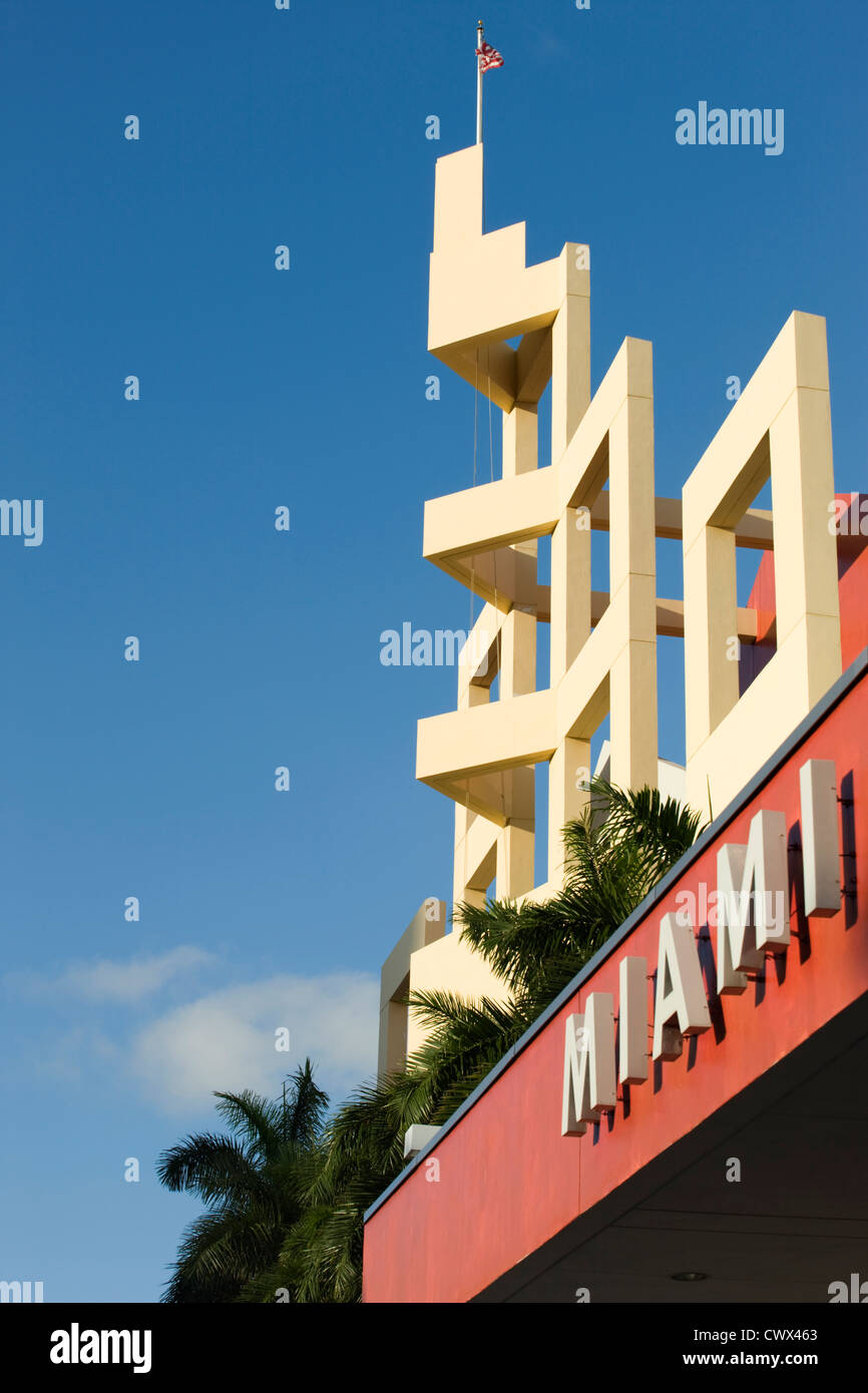 MIAMI SIGN MIAMI BEACH CONVENTION CENTER MIAMI BEACH FLORIDA USA Stock ...