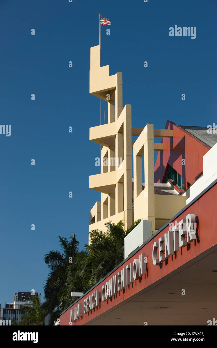 MIAMI BEACH CONVENTION CENTER SIGN MIAMI BEACH FLORIDA USA Stock Photo ...
