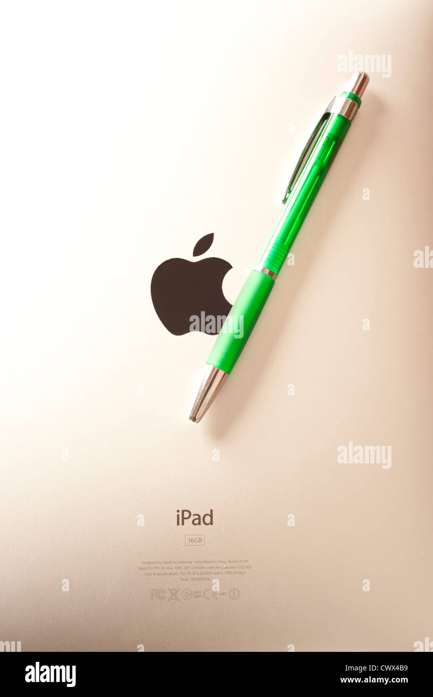 iPad tablet back and pen Stock Photo - Alamy
