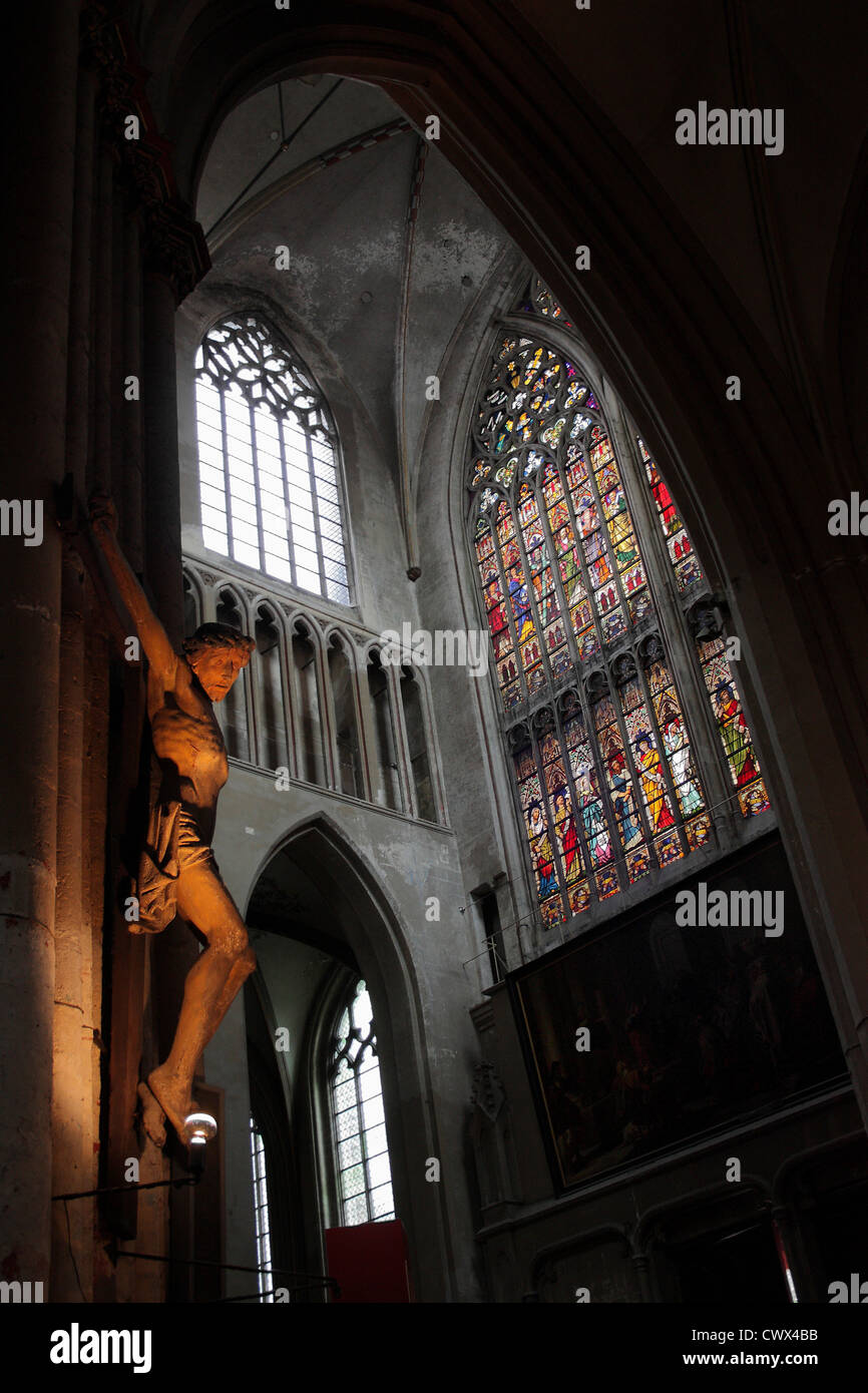 Stained glass windows, Saint Salvator Cathedral, Bruges Stock Photo - Alamy